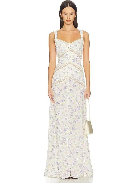 LOVERS AND FRIENDS Gown - Green & Pink Floral