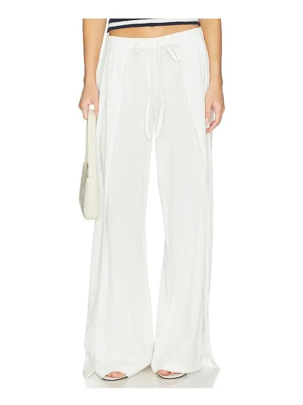 DL1961 Low Rise Palazzo Pants - White Gauze