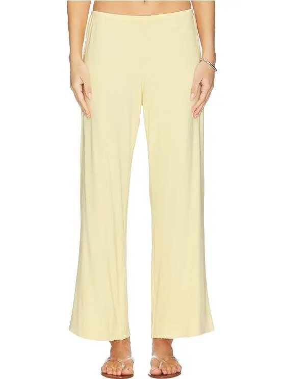Donni. Ribbed Scallop Pant - Butter