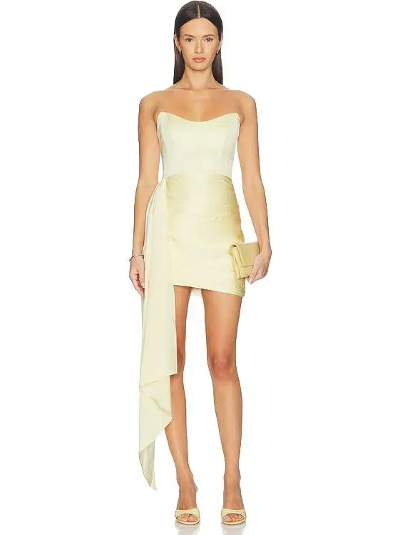 Katie May Strapless Draped Mini Dress - Butter Yellow