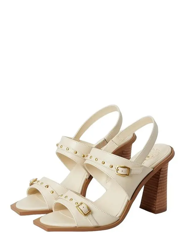 Vince Camuto Studded Buckle Slingback High Heel Sandals - Bone