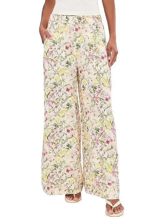 Vince Camuto Floral Wide Leg Pants - Red