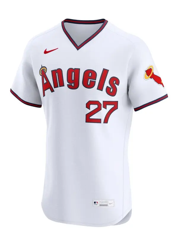 Nike Mike Trout Los Angeles Angels Dri-fit Mlb Elite Jersey - White
