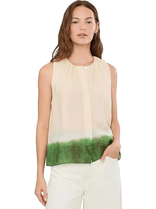 Vince Dip Dye A-line Sleeveless Top - White