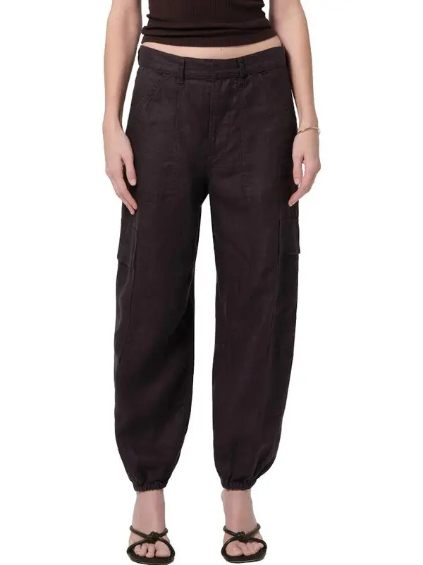 Citizens Of Humanity Ciela Linen Utility Joggers - Charcoal Dark Grey