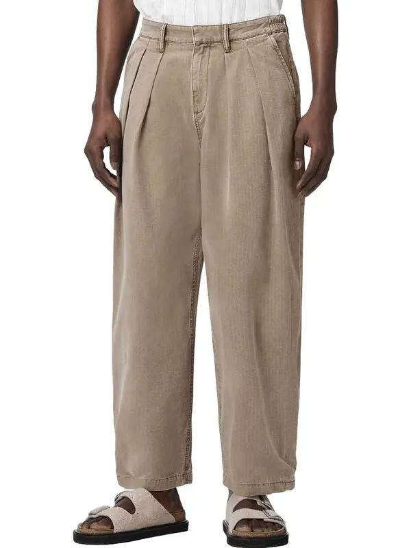 ALLSAINTS Becco Barrel Leg Pants - Stone Brown