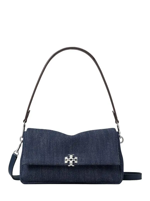 Tory Burch Small Charlie Denim Shoulder Bag - Midnight