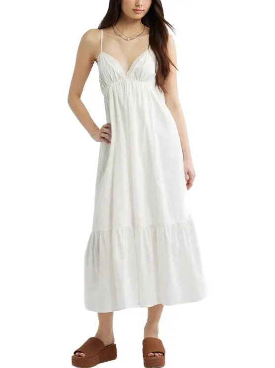 Bp. Ruffled Hem Cotton Maxi Dress - Ivory