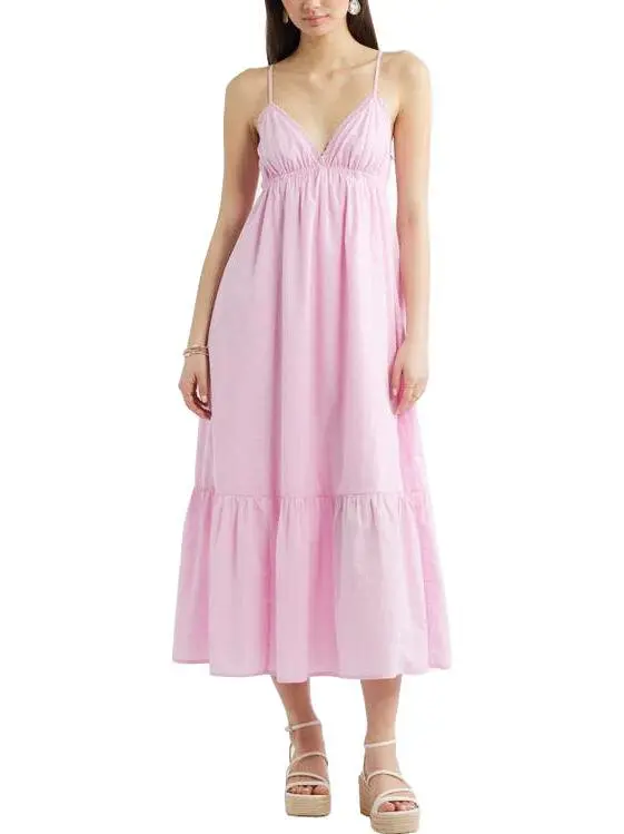 Bp. Ruffled Hem Cotton Maxi Dress - Pink Sweet