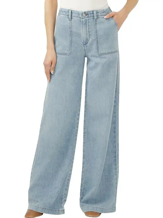 SILVER JEANS CO. Lightweight Wide Leg Knit Denim Pants - Crickets