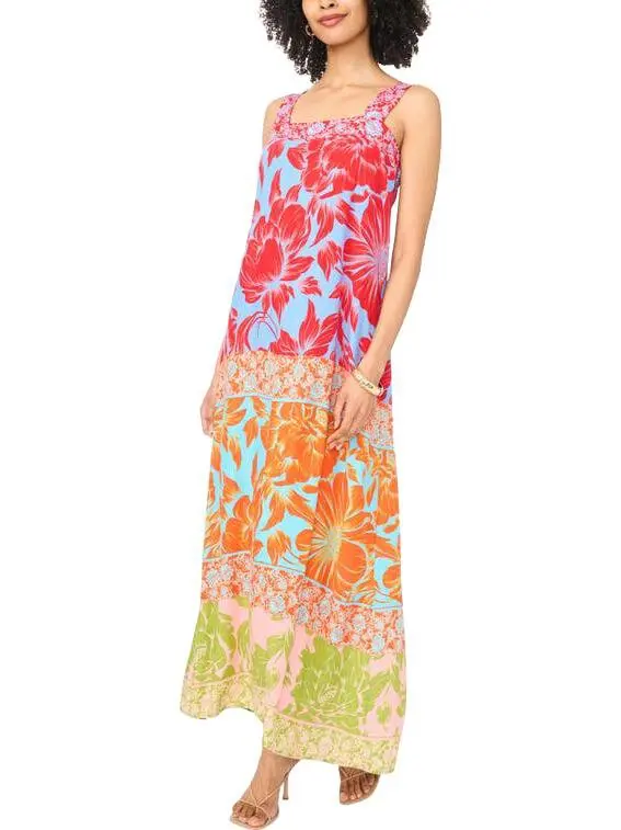 Vince Camuto Sleeveless Floral Maxi Dress - Shell Pink Multi
