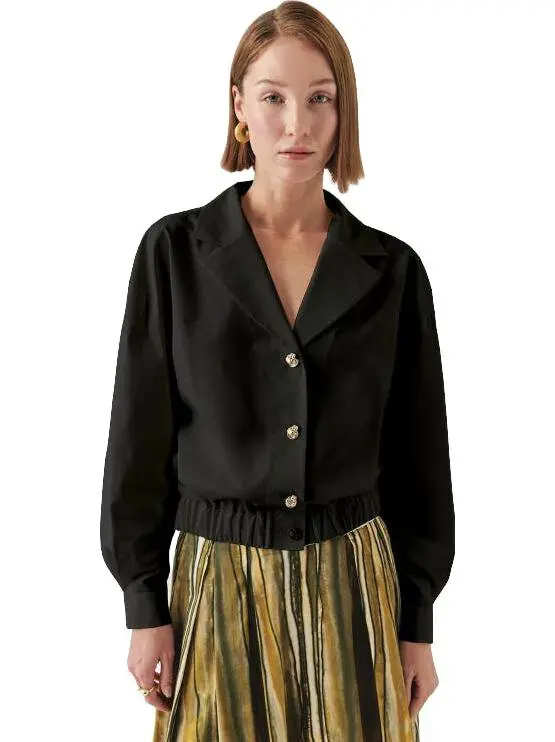EXQUISE Romina Shawl Collar Jacket - Black