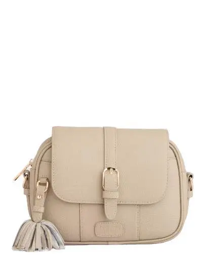 POM POM LONDON Finsbury Crossbody Bag - Stone