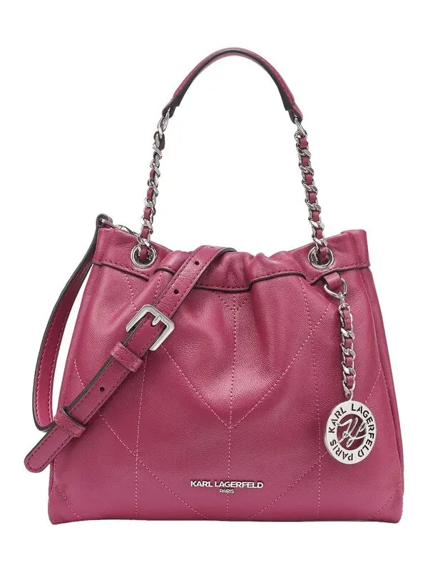 Karl Lagerfeld Paris Amandine Leather Crossbody Bag - Currant
