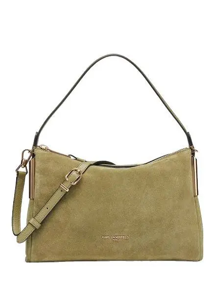Karl Lagerfeld Paris Valerie Leather Crossbody Bag - Olive