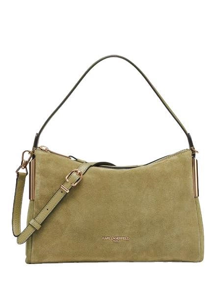 Karl Lagerfeld Paris Valerie Leather Crossbody Bag - Olive