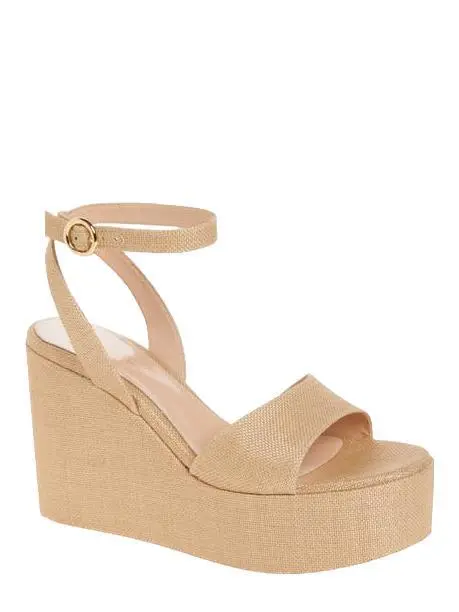 GIANVITO ROSSI Ankle Strap Wedge Sandals - Lino