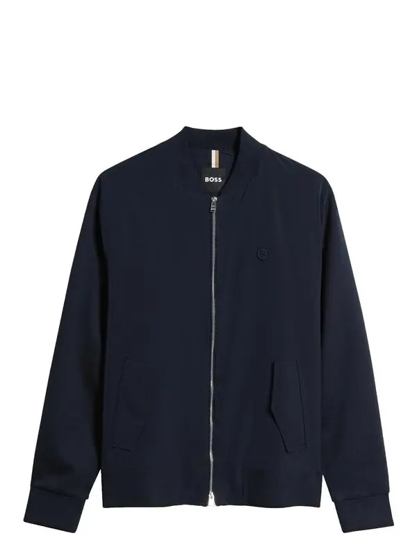BOSS Skiles Cotton Bomber Jacket - Dark Blue