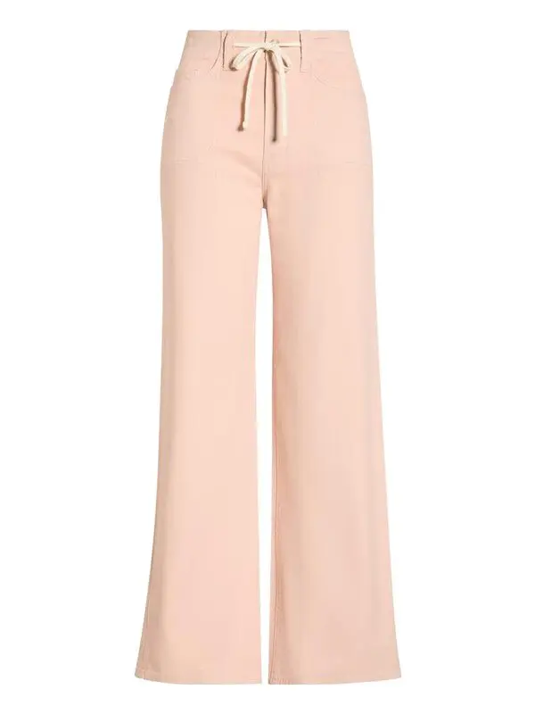 Paige Ari High Waist Wide Leg Drawstring Pants - Vintage Peach