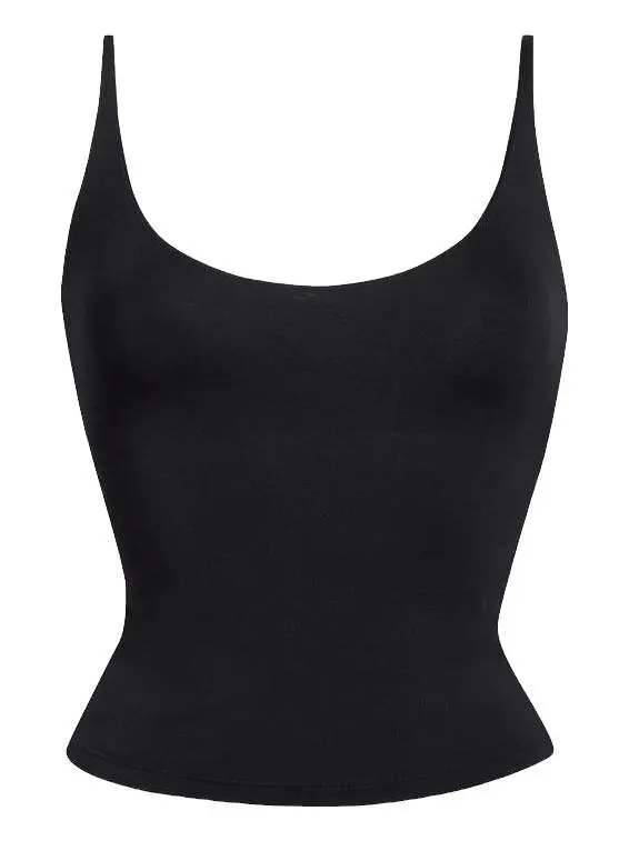 SKIMS Smooth Layers Scoop Neck Camisole With Built-in Bra - Obsidian