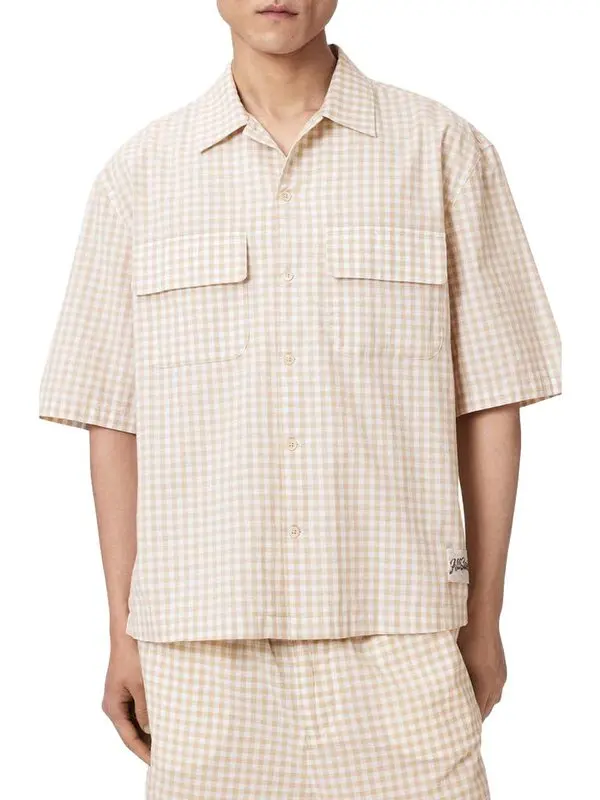 ALLSAINTS Rockland Gingham Cotton Button-up Shirt - Desert Yellow