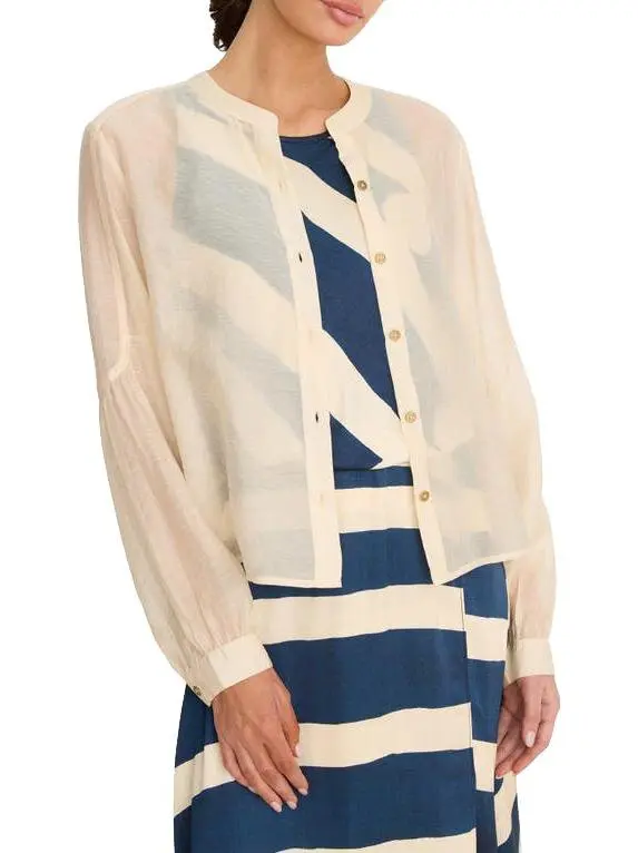 NIC+ZOE Femme Semi-sheer Jacket - Classic Cream