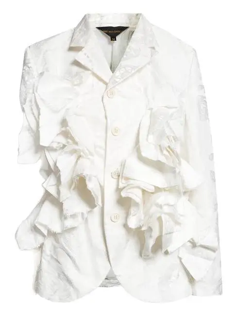 Comme Des Garçons Floral Damask Single Breasted Blazer - Off-white