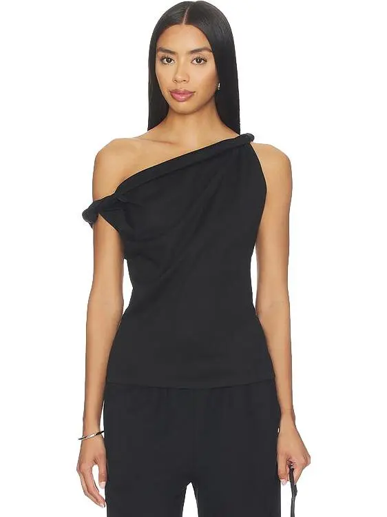 RÓHE Sculptural Cotton Silk Top - Black