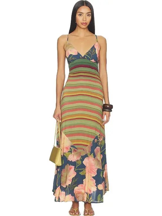 Free People Painted Sands Maxi Dress - Blue,green