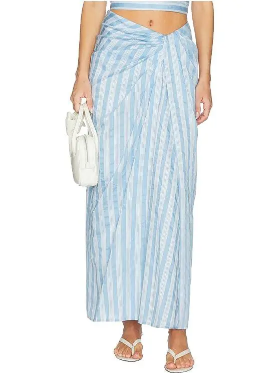 Simkhai Yarn-dye Draped Skirt - Baby Blue