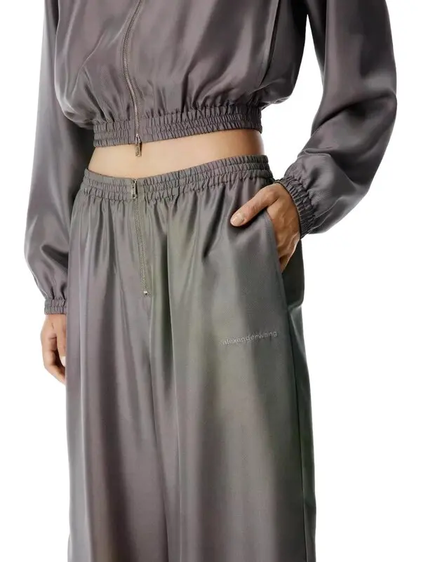 Alexander Wang Mid-rise Satin Track Pants - Grey