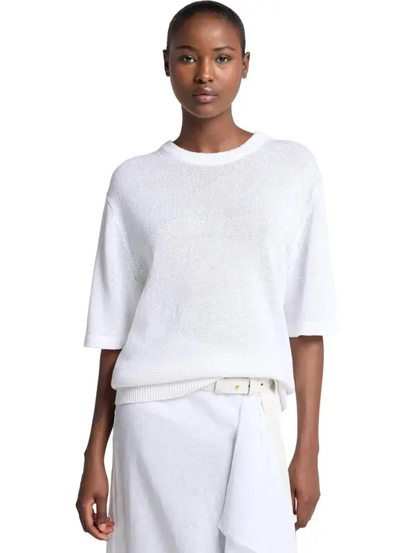 Michael Kors Linen And Cotton T-shirt - White