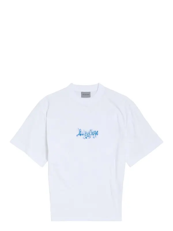 Balenciaga Cotton T-shirt With Sketchy Logo - White