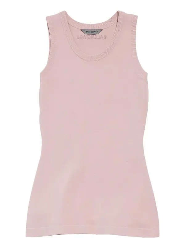 Balenciaga Ribbed Logo Tank Top - Blue