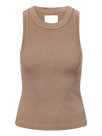 Citizens Of Humanity Isabel Ribbed Cotton-jersey Tank Top - Cocoa (md Grey Brown)
