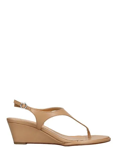 AeydĒ Roose Leather Wedge Sandals - Mid Brown