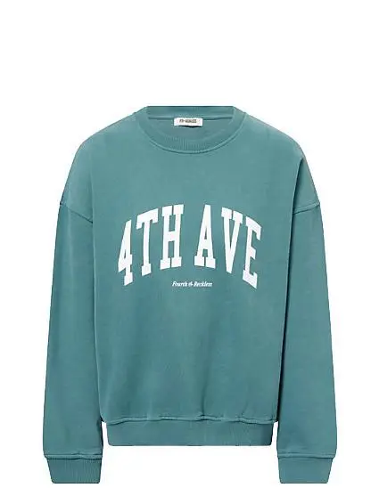 4TH & RECKLESS Avenue Logo-print Cotton Sweatshirt - Sage Green