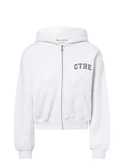 THE COUTURE CLUB Logo Embroidered Cotton Hoody - Greymarl