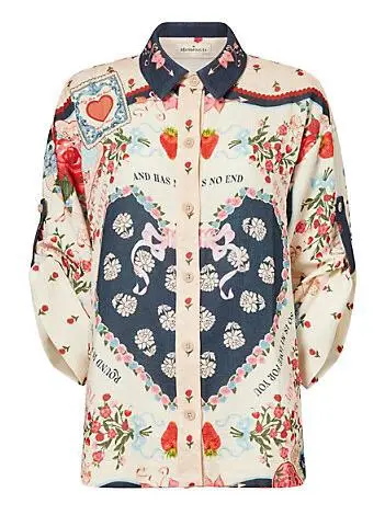 Agua Bendita Chrissy Cherish" Printed Cotton Shirt - Multicolor