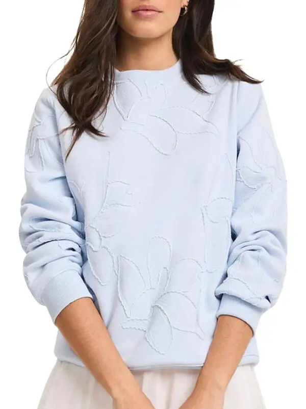 Mint Velvet Embroidered Crewneck Sweatshirt - Blue