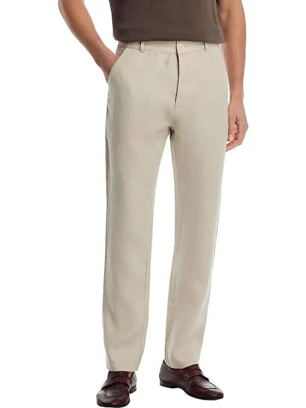 ALEX CRANE Alta Straight Fit Linen Trousers - Bone