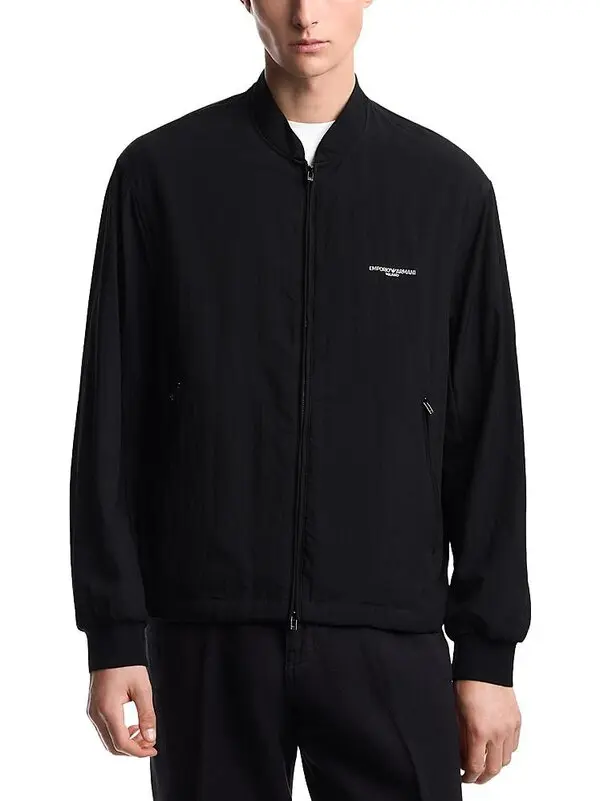 Emporio Armani Zip-up Bomber Jacket - Black Beauty