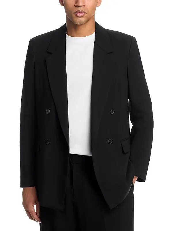 FRAME Tropical Wool Regular Fit Blazer - Black