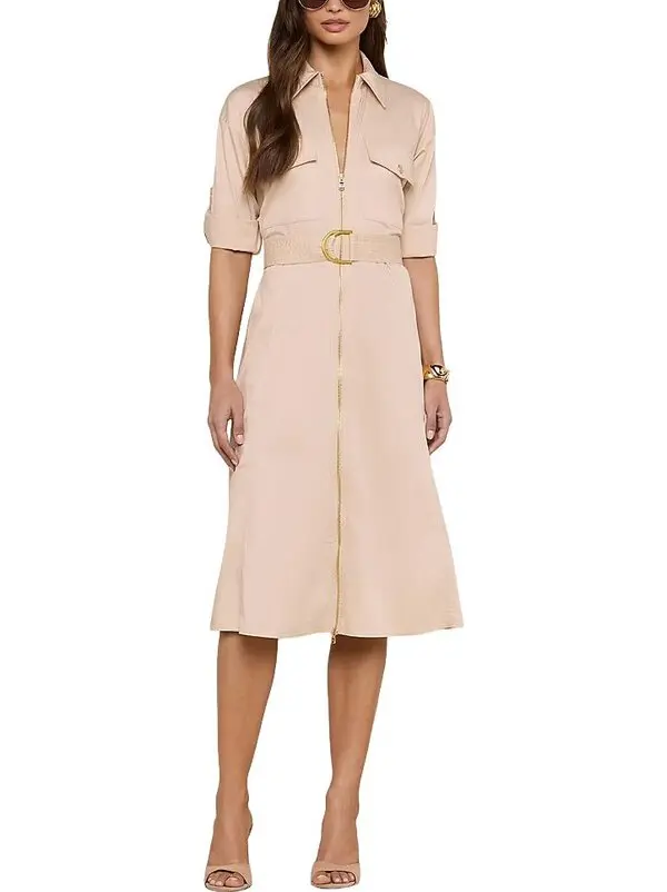 L'Agence Callen Midi Shirtdress - Biscuit