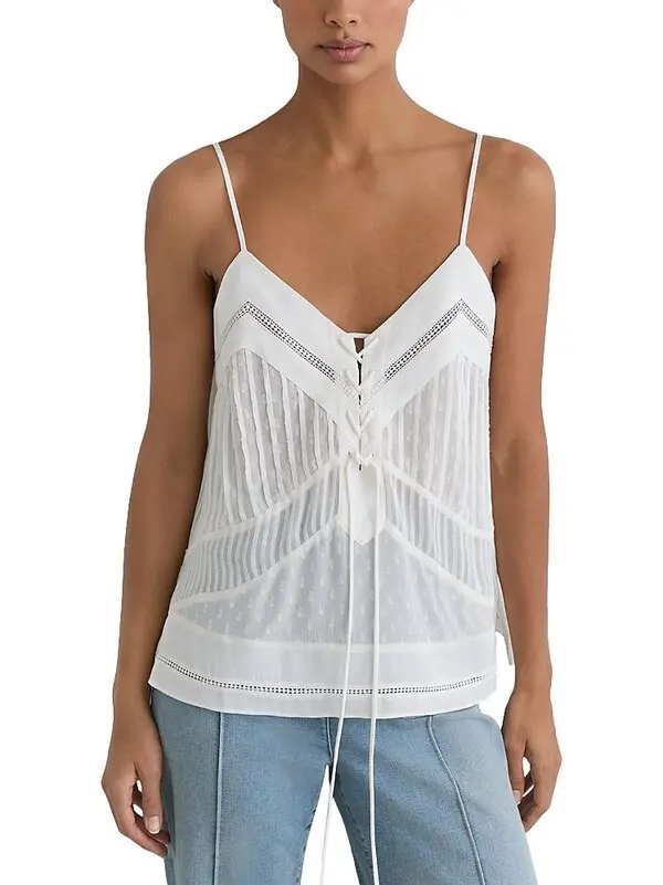 REISS Lace Detail Cami Top - Ivory