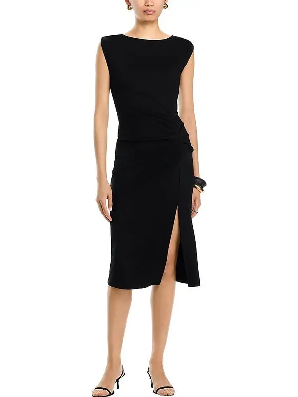 Diane Von Furstenberg Midi Dress With Ruched Detailing - Black