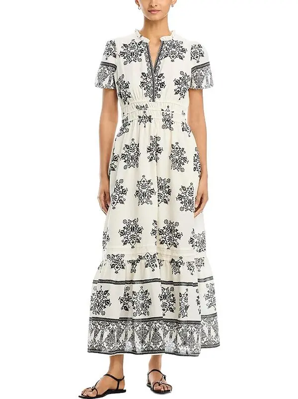 CECE DUPRAZ Shirred Waist Maxi Dress - New Ivory