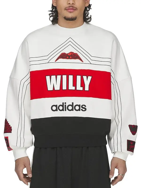 ADIDAS X WILLY CHAVARRIA Willy Chavarria Crewneck Logo Sweatshirt - Off White