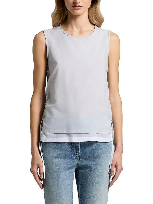 Peserico Layered Drawstring Tank - Dust Light Blue