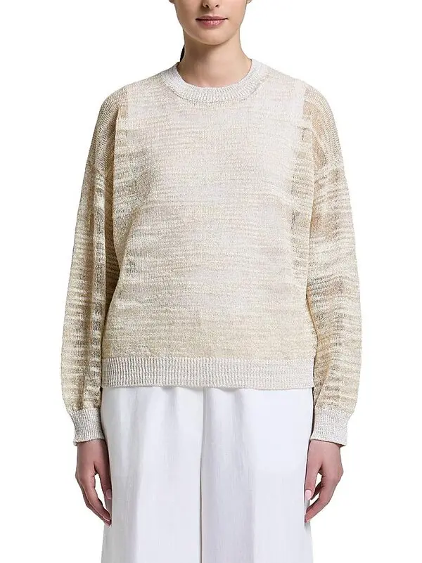 Peserico Metallic Threaded Sweater - Pampas Flower White